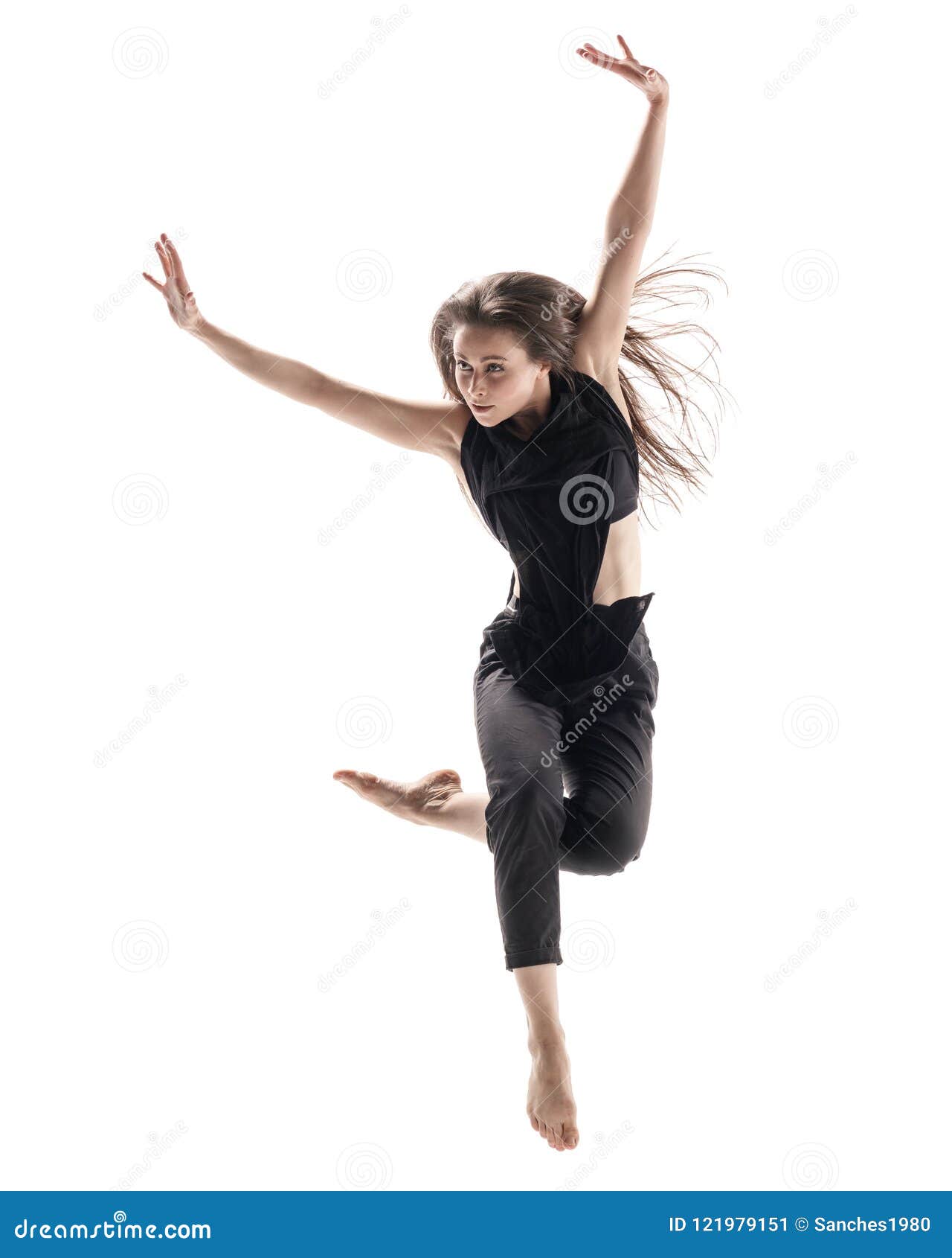 Beautiful Female Dancer. White Background Stock Image - Image of dancer ...
