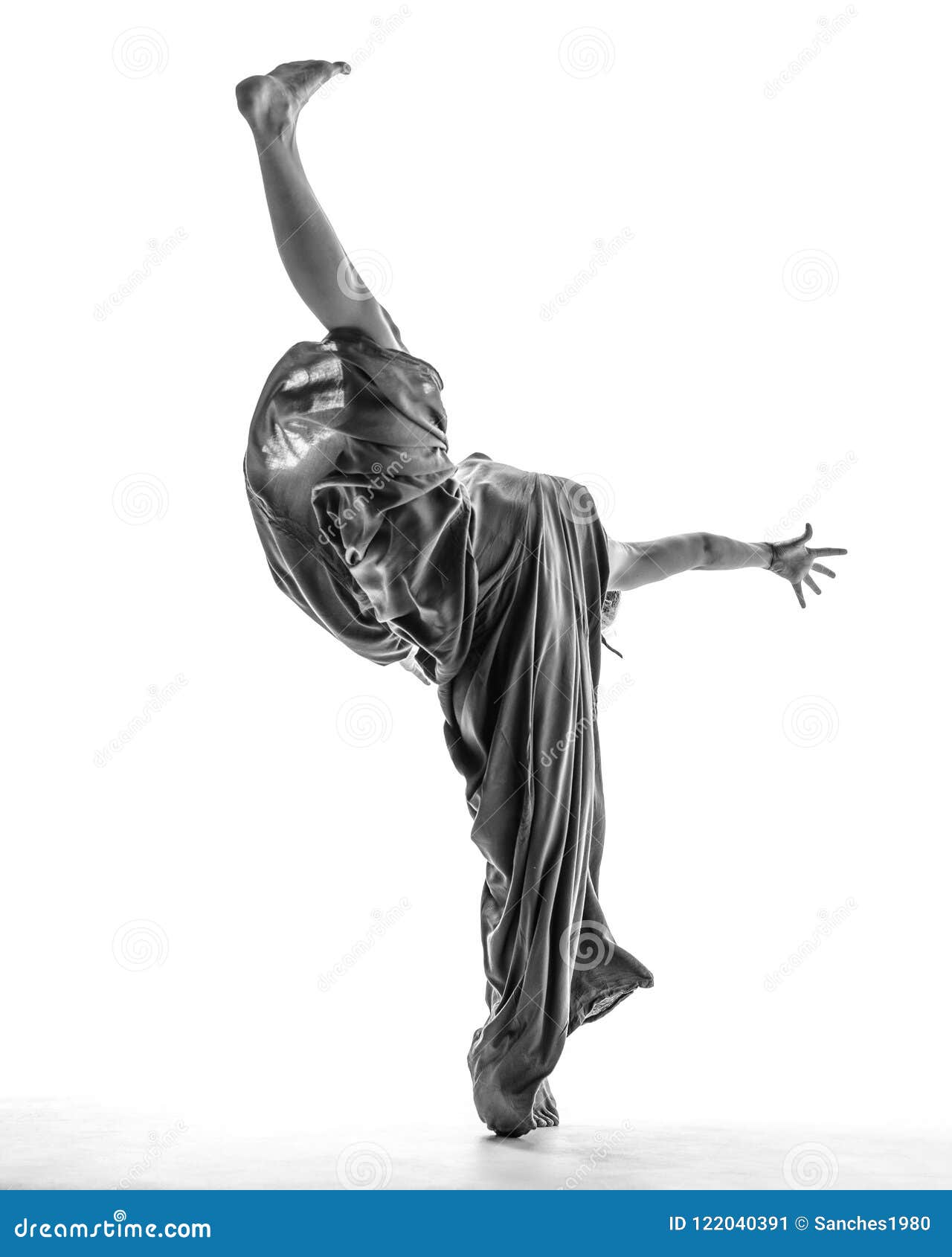 Beuatiful Female Dancer. White Background Stock Image - Image of ...