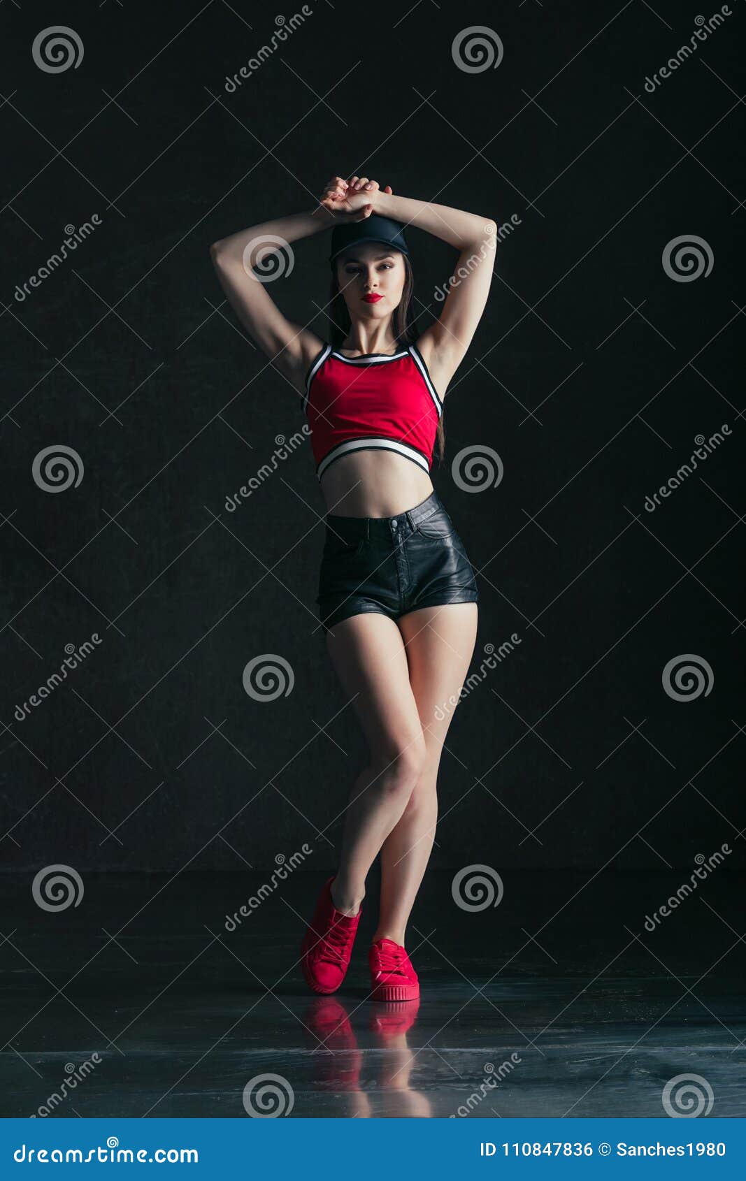 Young Beautiful Female Dancer is Posing in the Studio Stock Photo ...