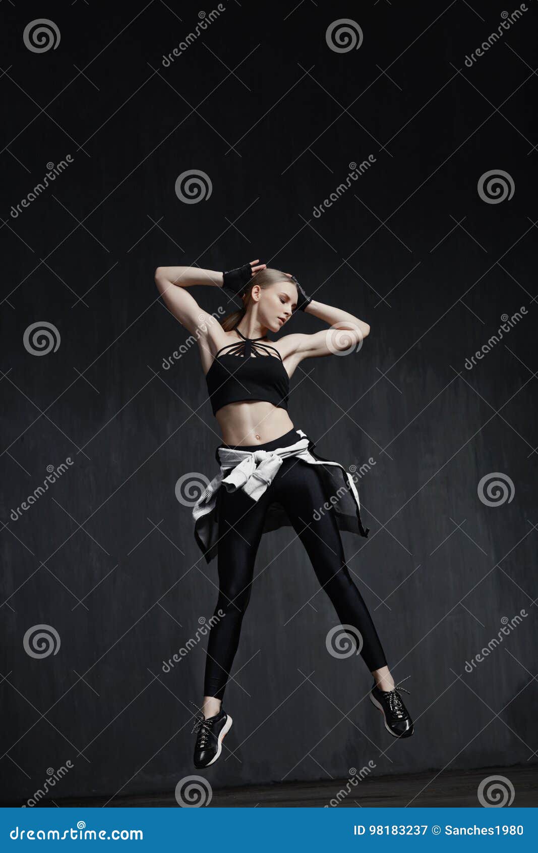 Young Beautiful Dancer is Posing in Studio Stock Image - Image of ...