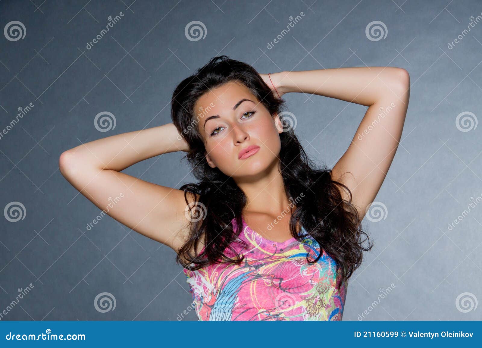 Young Beautiful Dark Haired Woman Stock Image - Image of woman, female ...