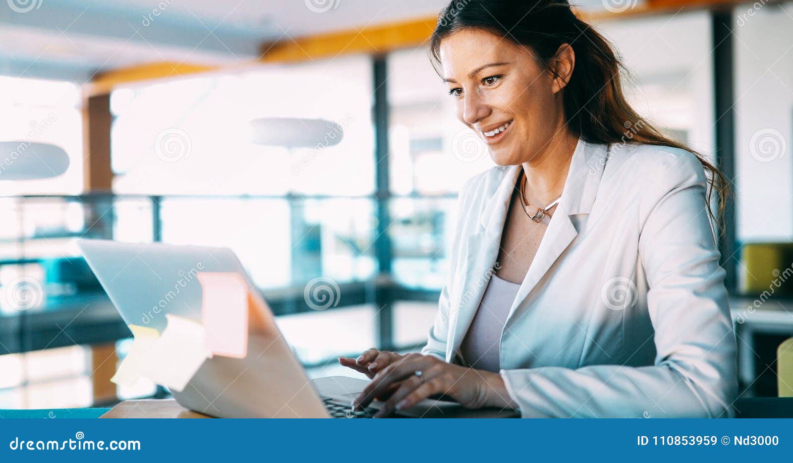 Young Employee Working on Computer during Working Day in Office Stock ...