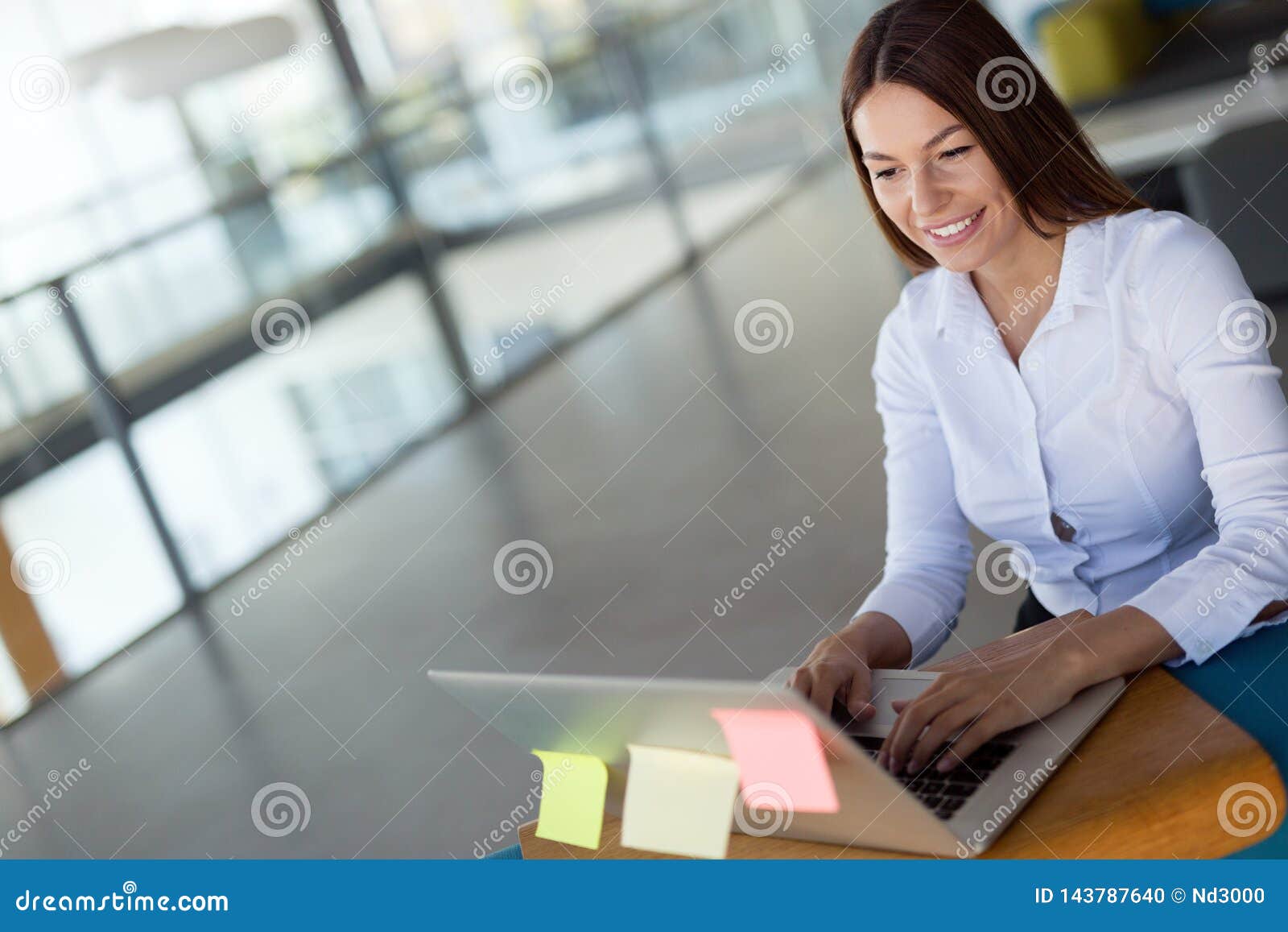 Young Employee Working on Computer during Working Day in Office Stock ...