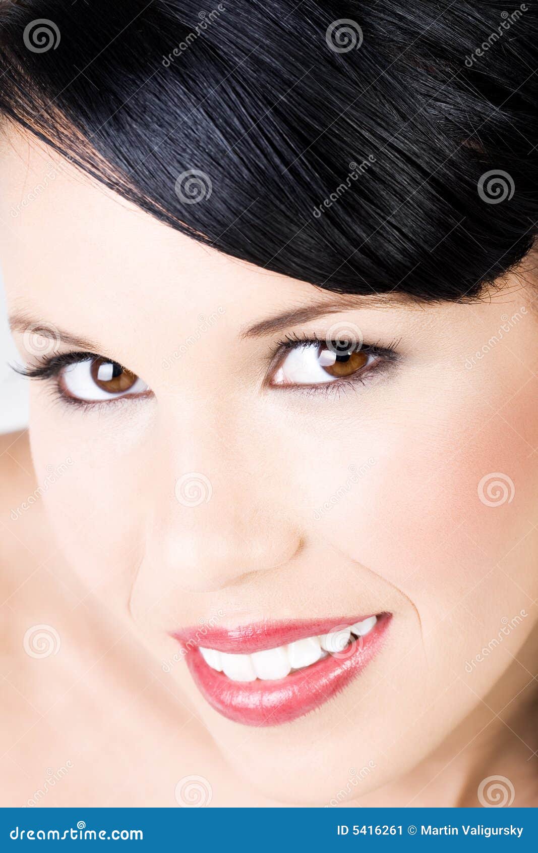 Young Beautiful Female with Gentle Smile Stock Image - Image of hair ...