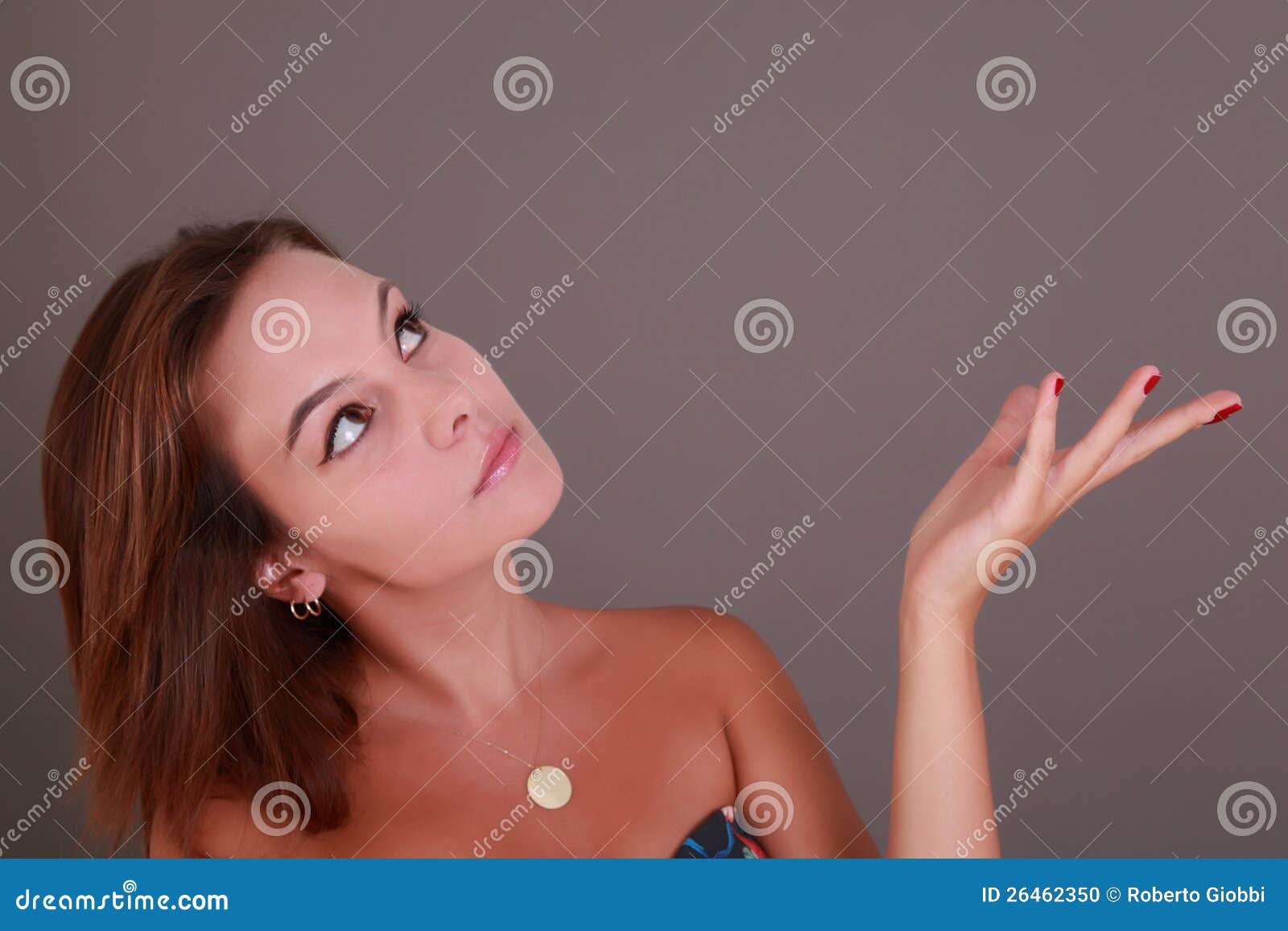 Young Beautiful Female Looking Up Stock Photo - Image of skin, modern ...