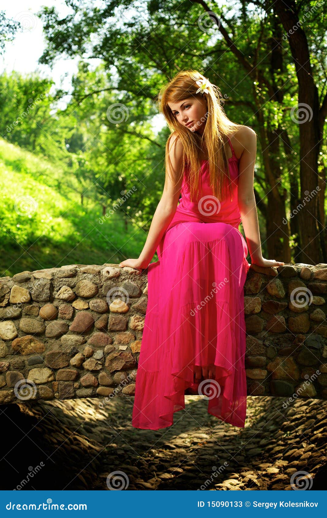 Young Beautiful Girl on a Bridge Stock Image - Image of gorgeous ...