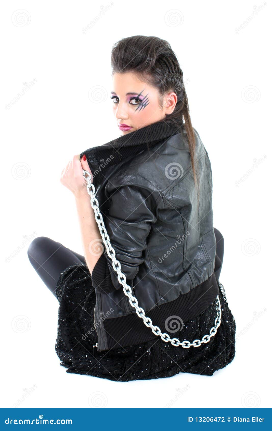 Young Beautiful Girl with Chain Stock Photo - Image of lady, isolated ...