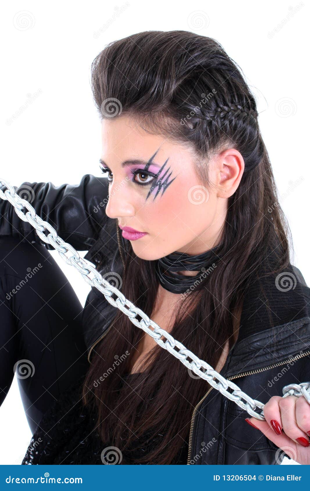 Young Beautiful Girl with Chain Stock Photo - Image of glamour, beauty ...