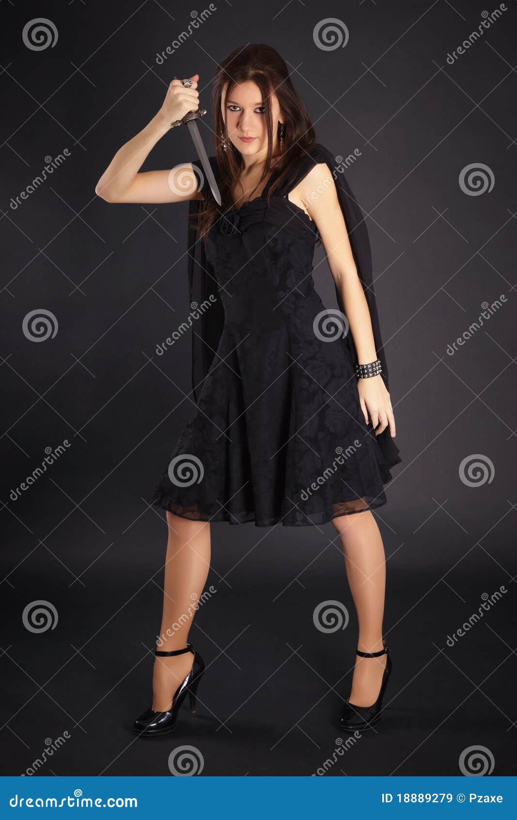 Young Beautiful Girl with a Dagger Stock Image - Image of single, girl ...