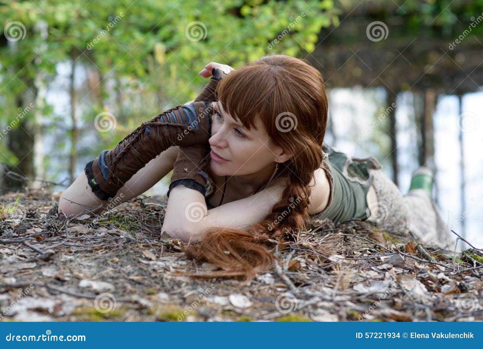 Young Beautiful Girl in the Forest Stock Photo - Image of ecology ...