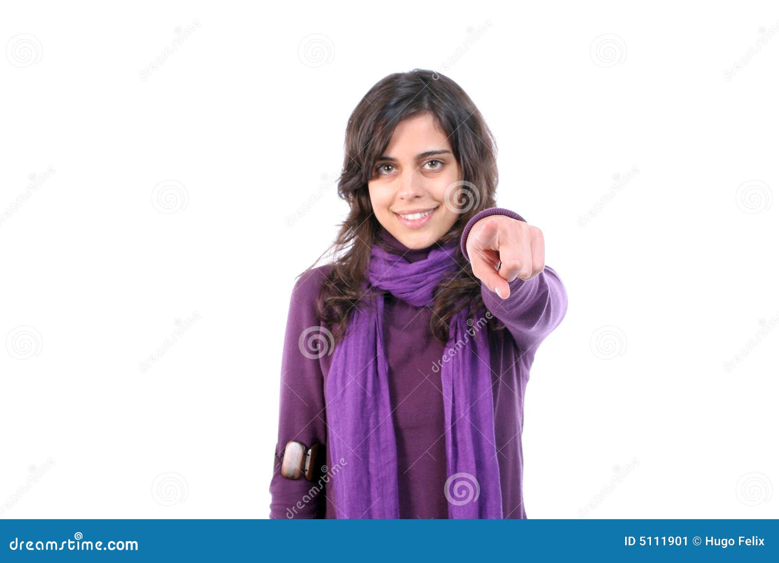 Young Beautiful Girl, Gestures with Finger Stock Image - Image of care ...
