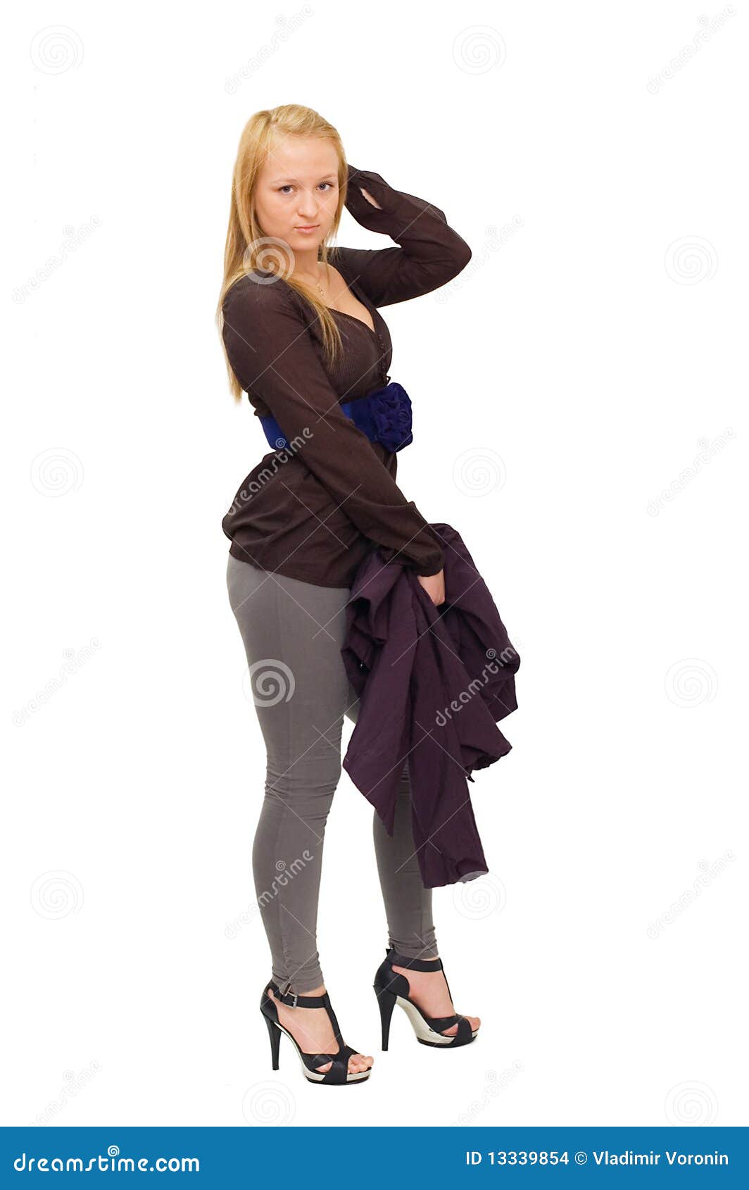 Young Beautiful Girl Isolated on White Stock Photo - Image of happiness ...