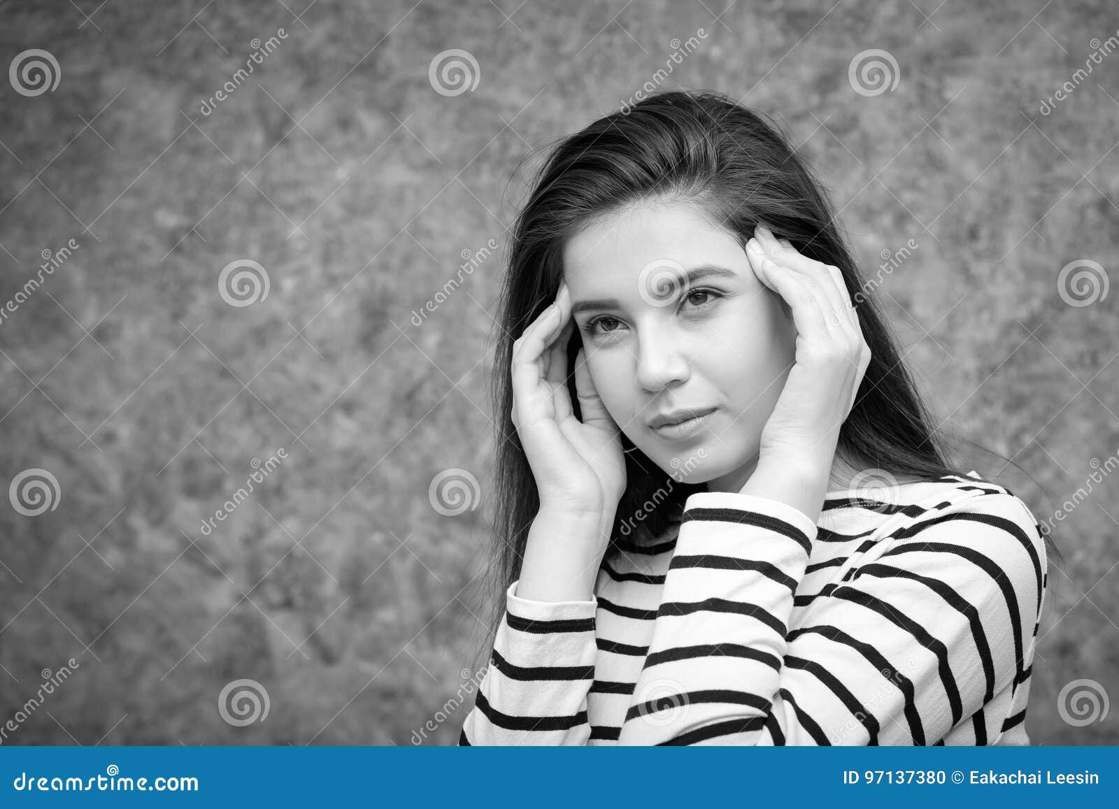 Young Beautiful Girl Looking Anxious Stock Photo - Image of girl ...