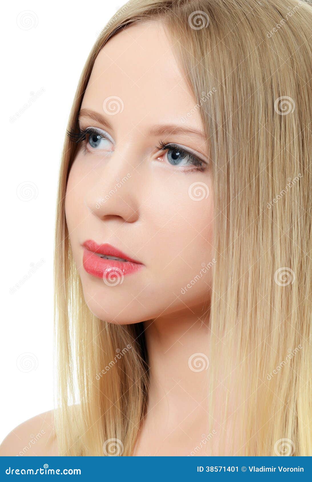 The Young Beautiful Girl with Make-up Stock Image - Image of hair ...