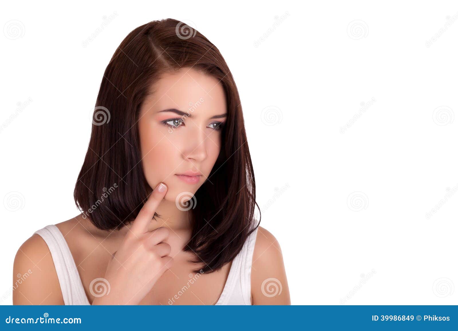 Young Beautiful Girl Making a Decision Stock Image - Image of election ...