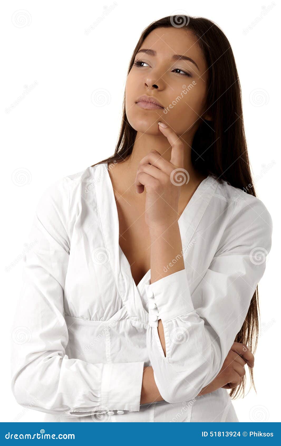 Young Beautiful Girl Making a Decision Stock Photo - Image of beautiful ...