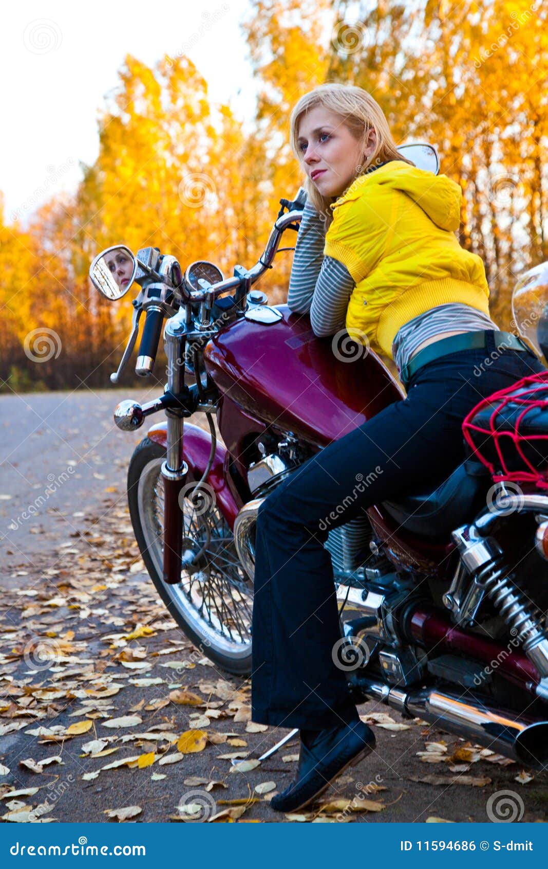 Young Beautiful Girl on Motorcycle Stock Photo - Image of life, engine ...