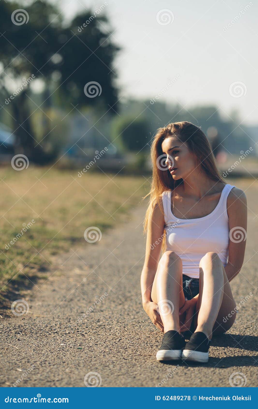 Young Beautiful Girl Posing Stock Photo - Image of beauty, outdoors ...