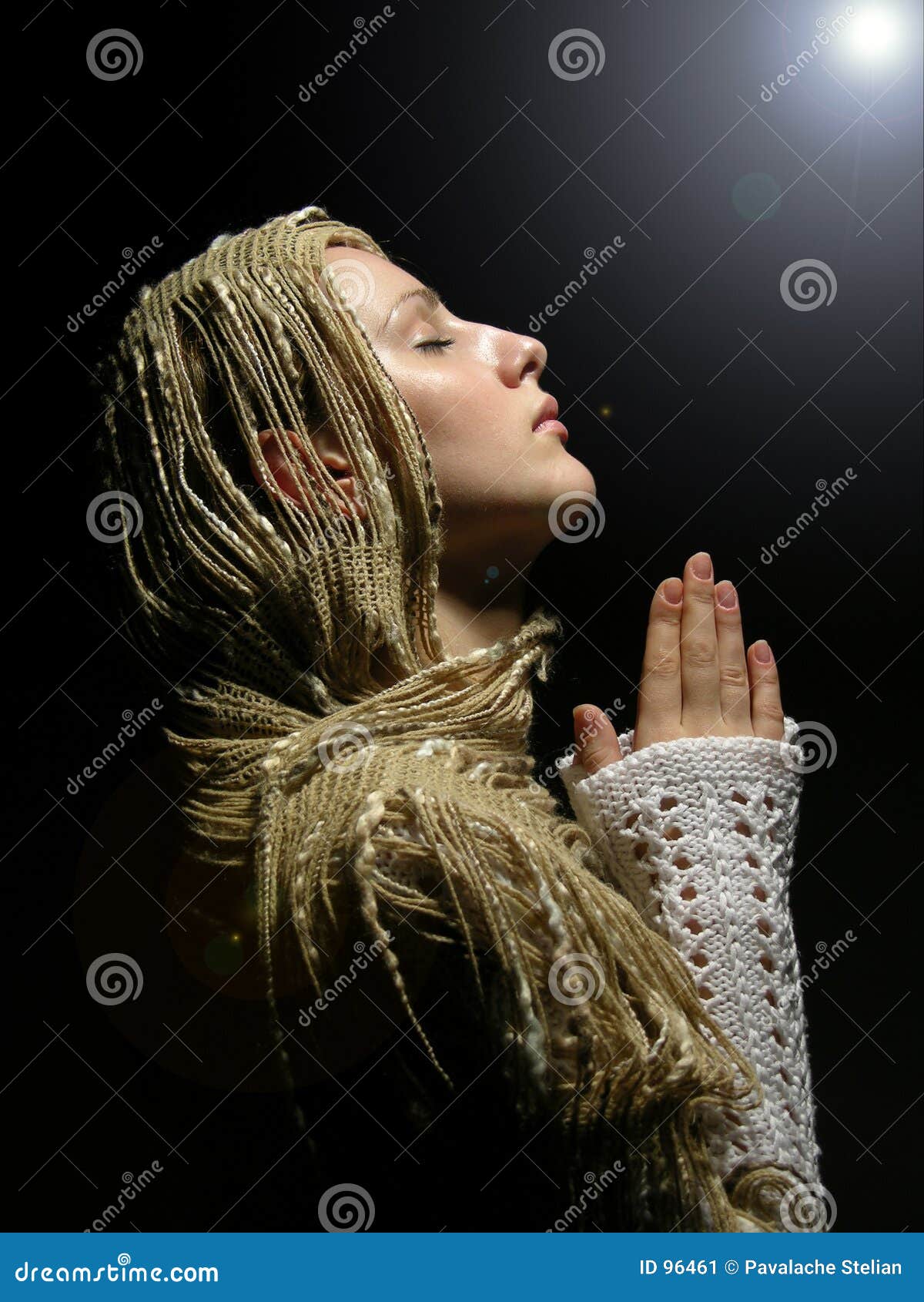 Young and Beautiful Girl Praying 2 Stock Image - Image of holy, green ...