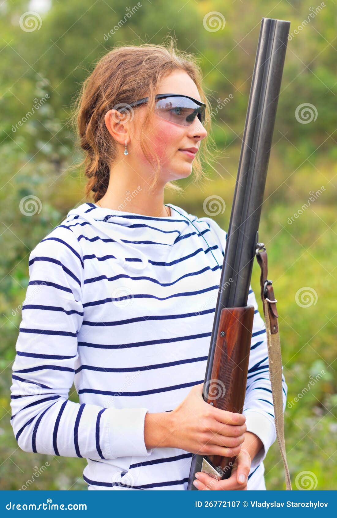 Young Beautiful Girl with a Shotgun Stock Image - Image of lifestyles ...