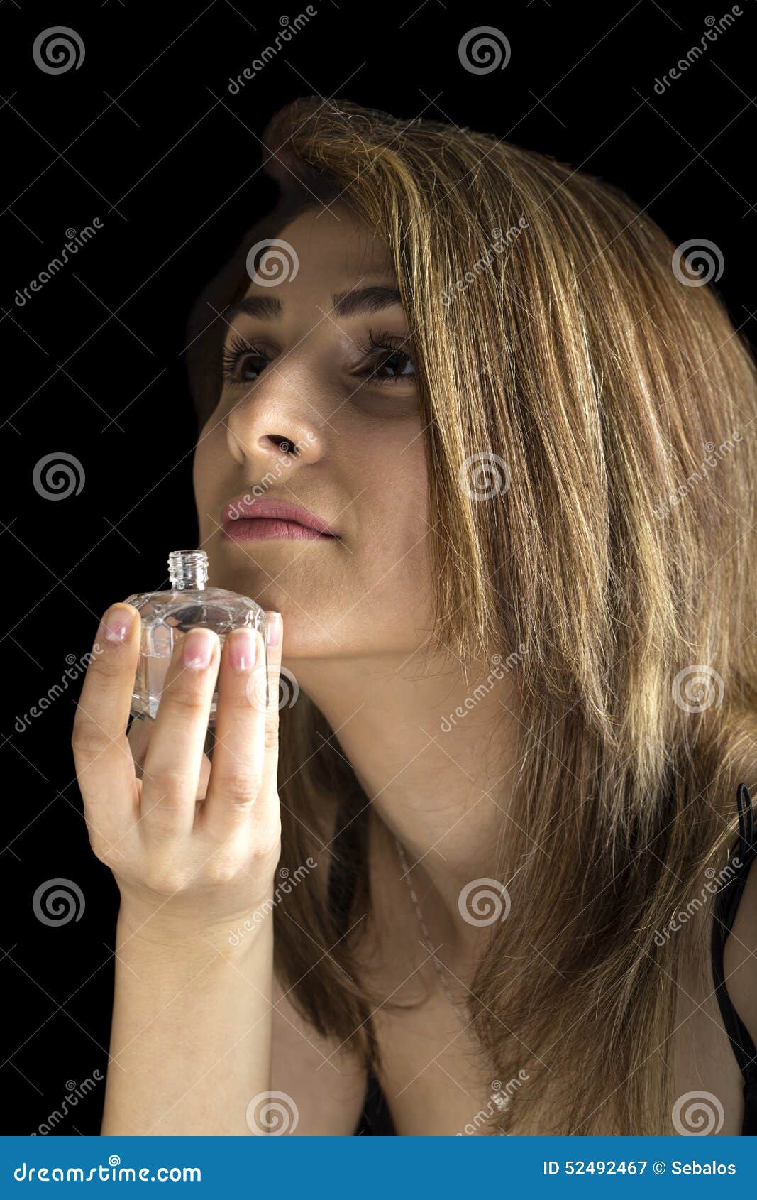 Young Beautiful Girl Smelling Perfume Stock Image - Image of luxury ...