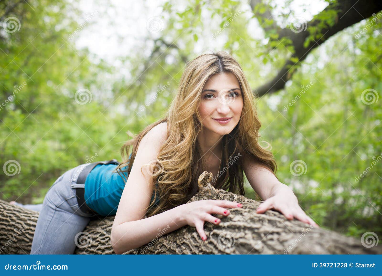 Young Beautiful Girl in Spring Stock Photo - Image of park, caucasian ...