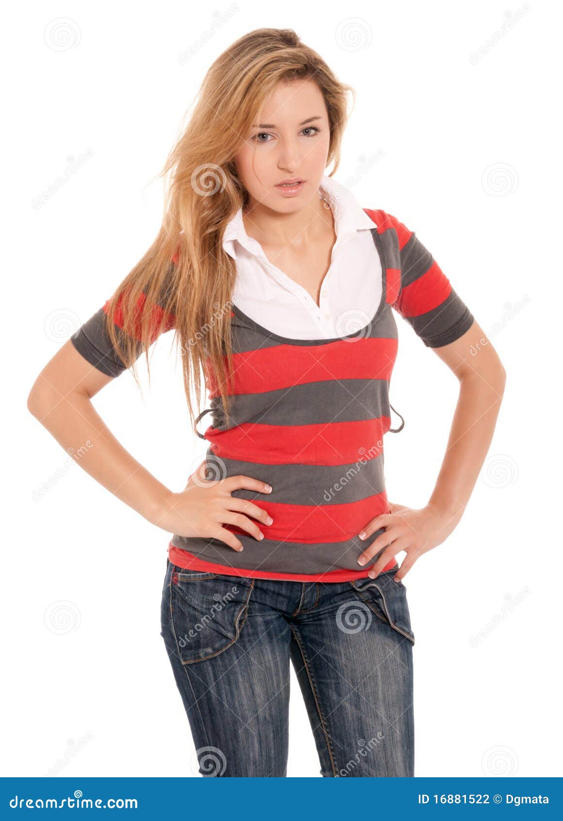 Young Beautiful Girl Standing Posing Isolated Stock Photo - Image of ...