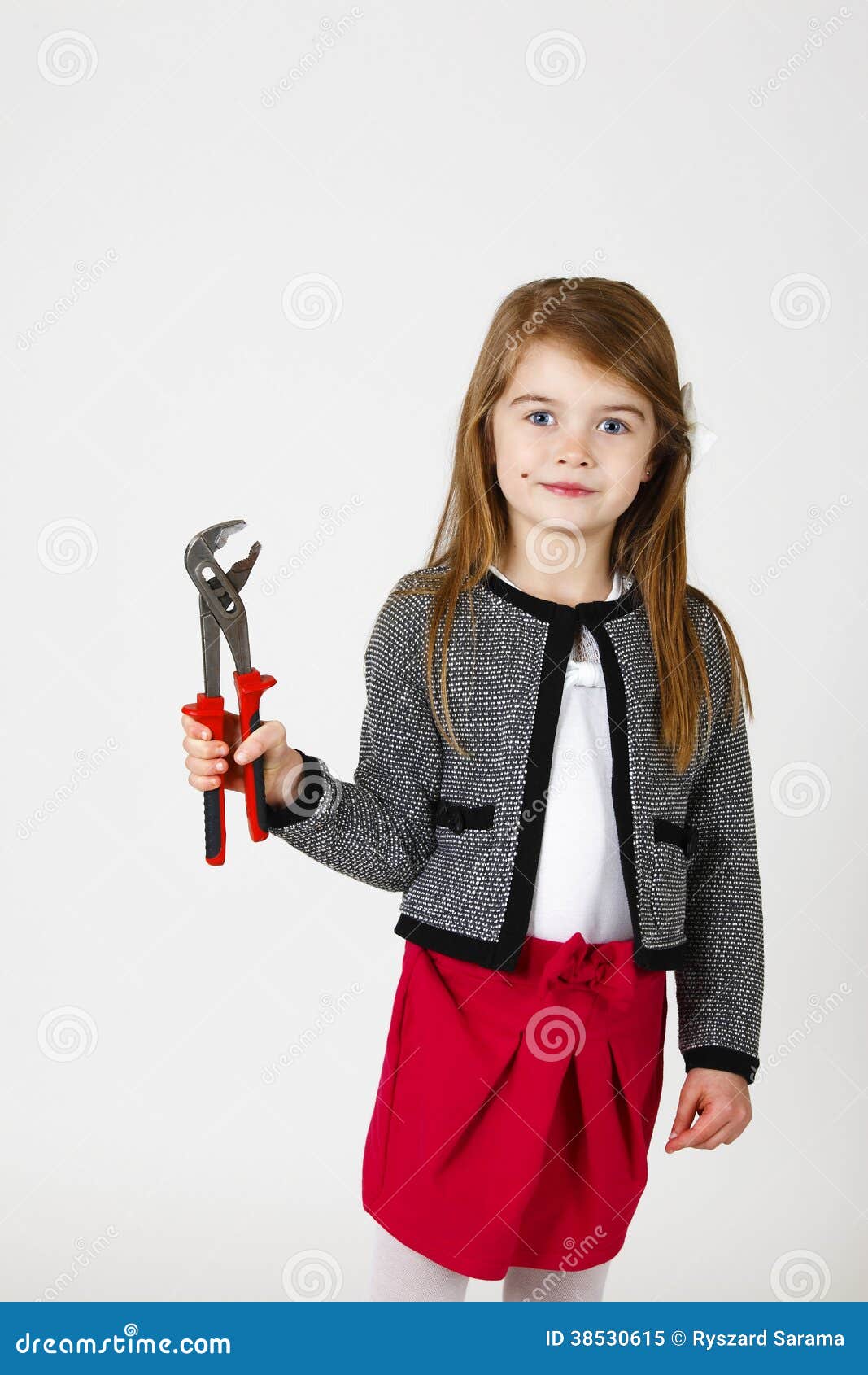 Young Beautiful Girl with Tools. Stock Image - Image of chair ...