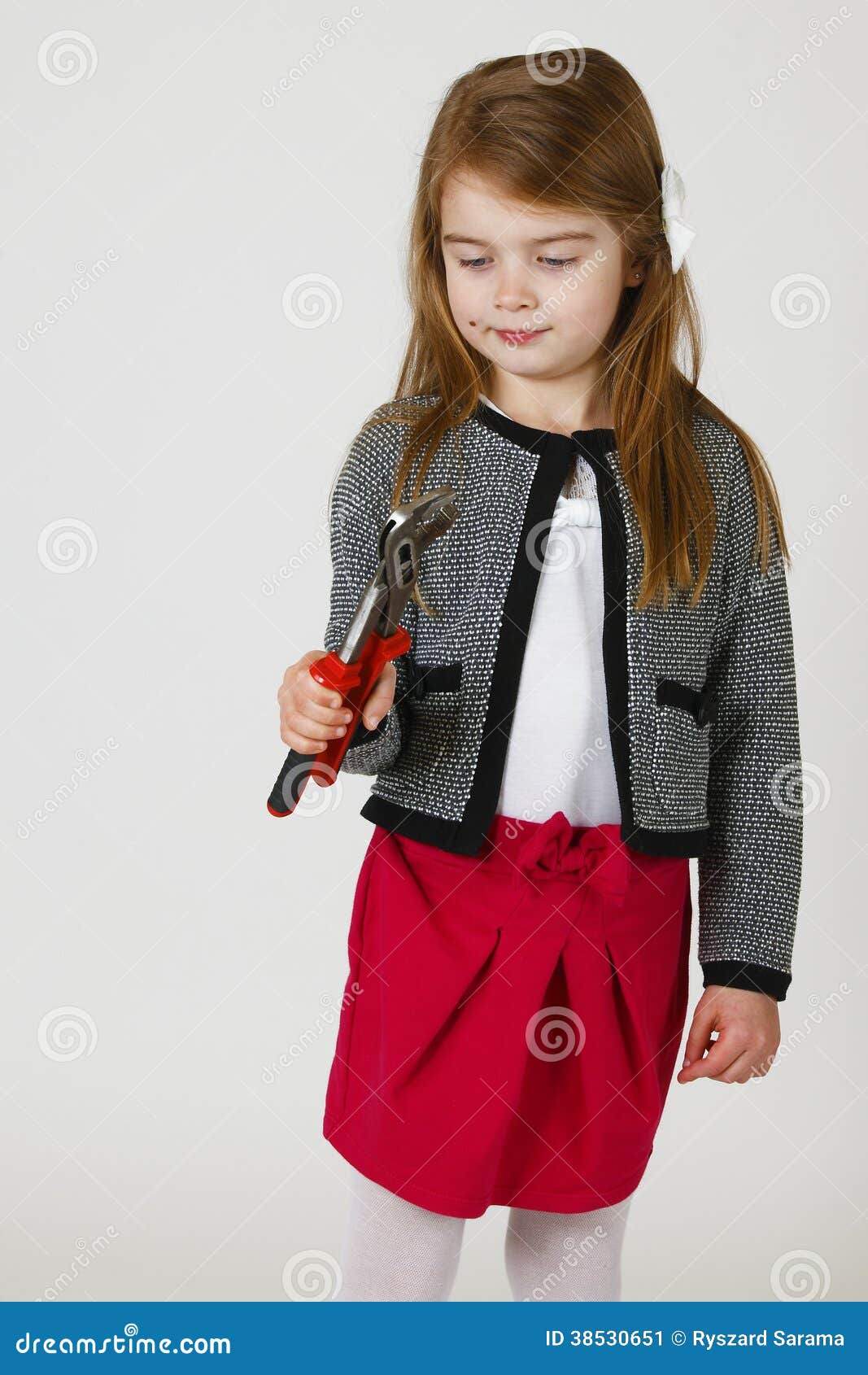 Young Beautiful Girl with Tools. Stock Image - Image of girl, safety ...