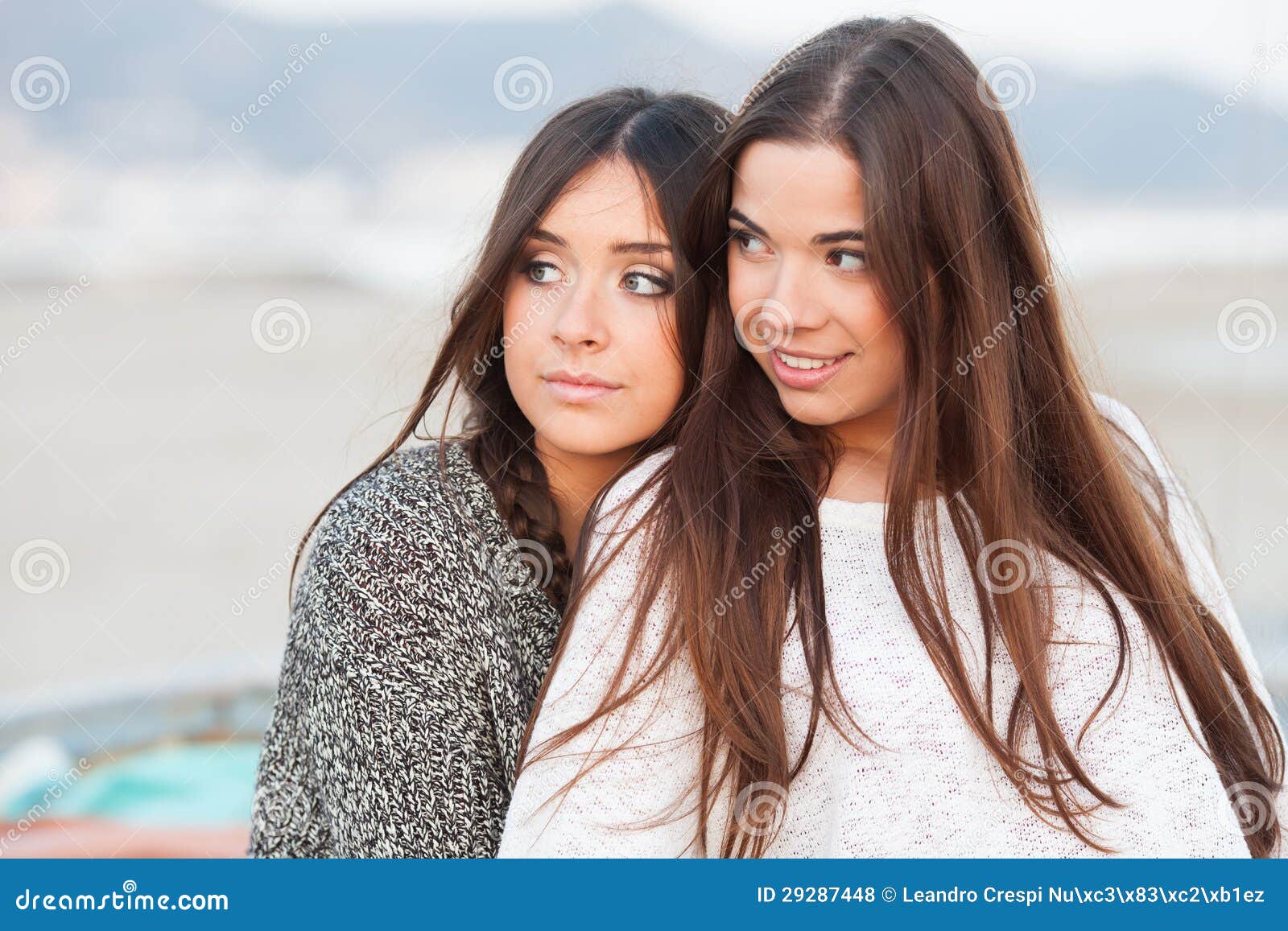 Young Beautiful Girlfriends Portrait Stock Photo - Image of autumn ...