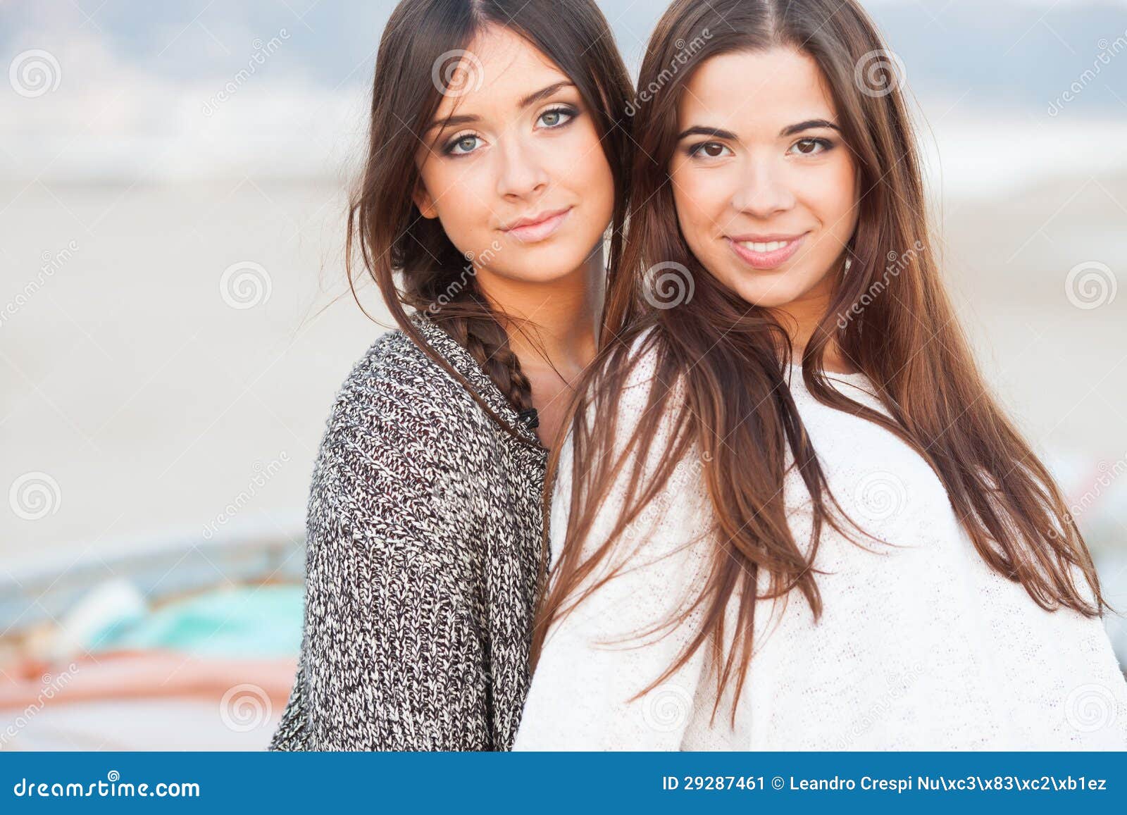 Young Beautiful Girlfriends Portrait Stock Image - Image of fall ...