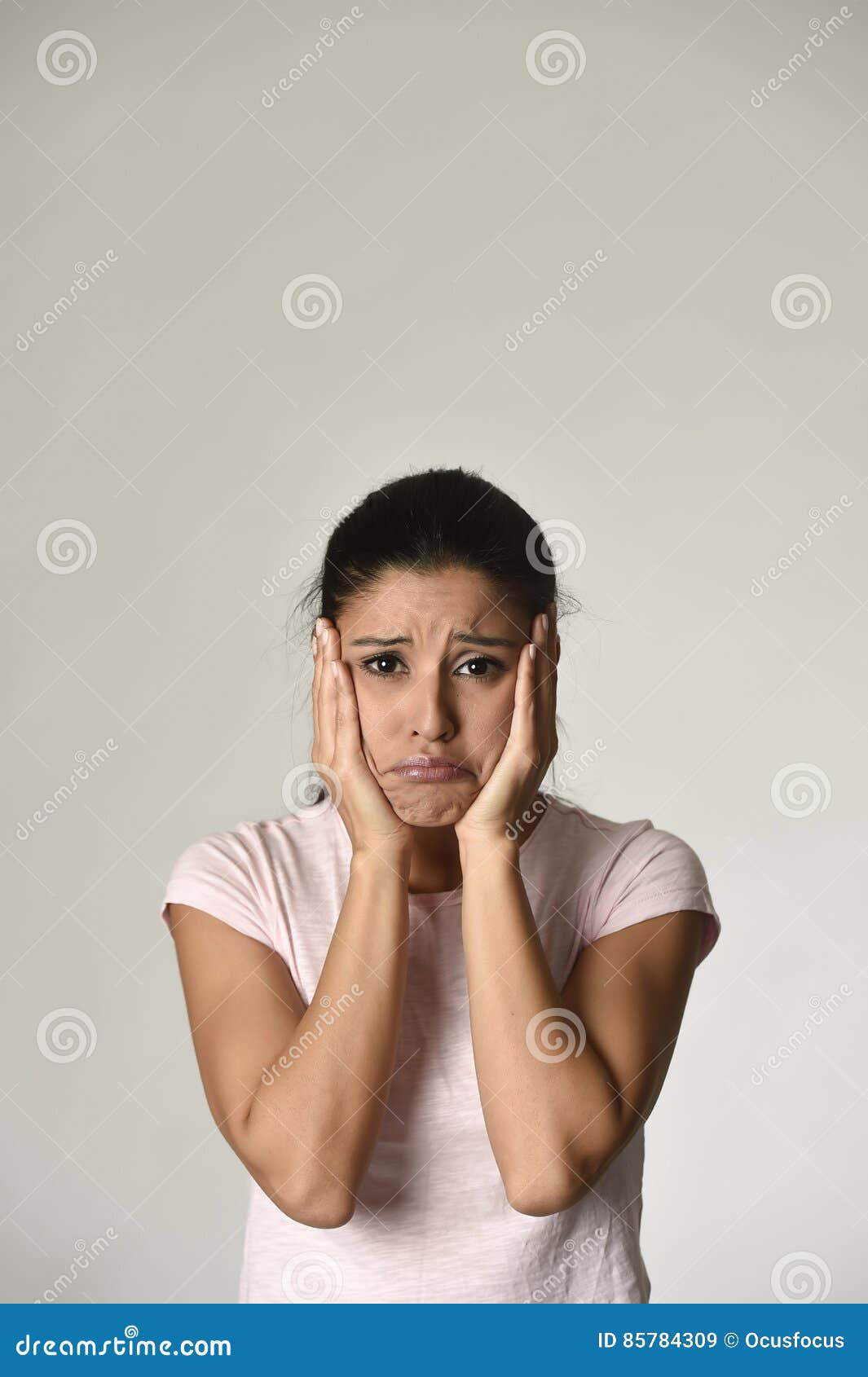 Young Beautiful Hispanic Sad Woman Serious And Concerned In Worried