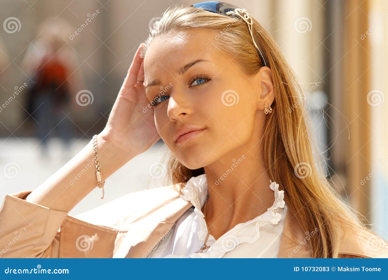 Young beautiful lady stock image. Image of cheerful, cityscape - 10732083