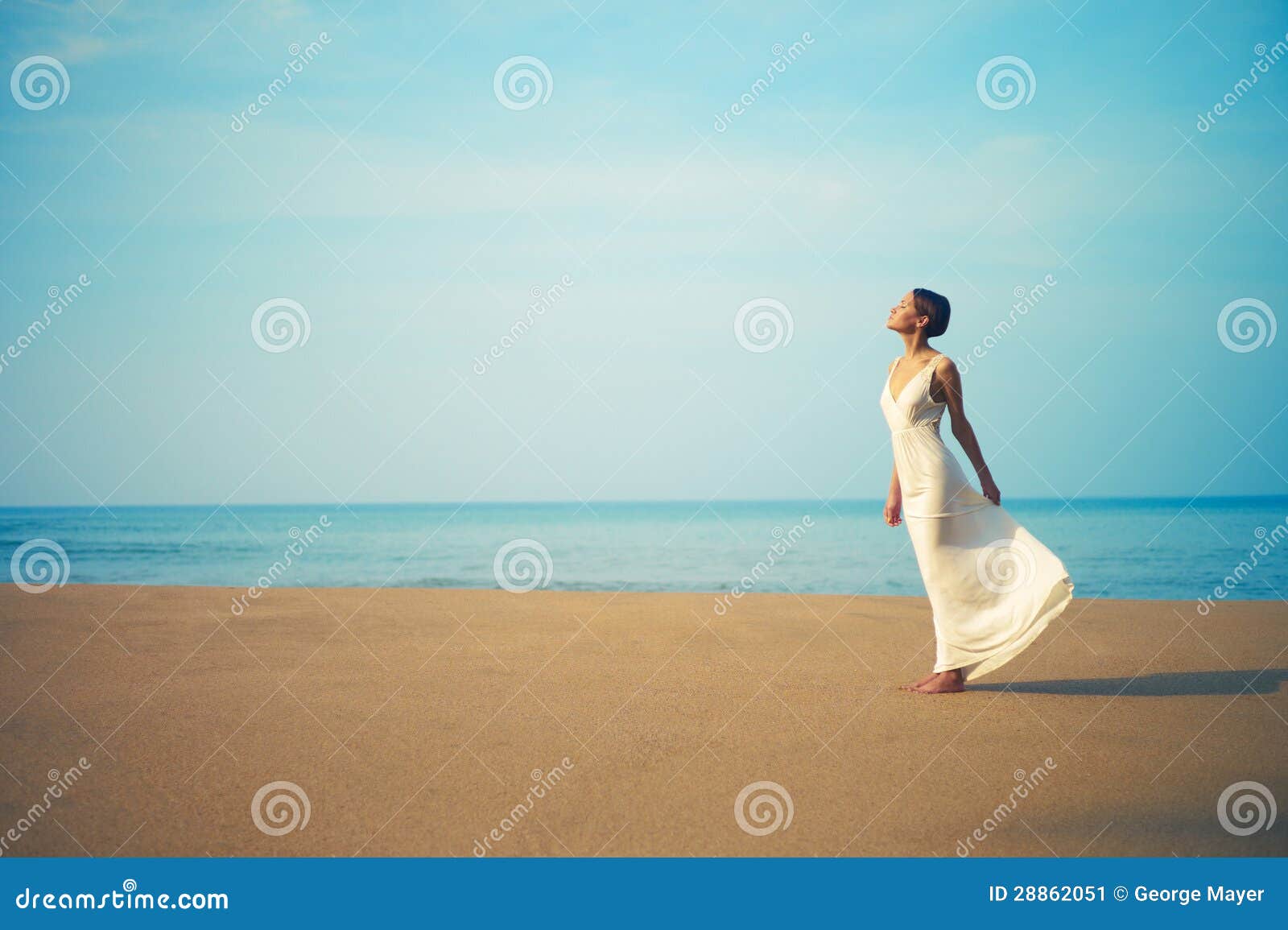 Young Beautiful Lady on the Beach Stock Image - Image of beauty, nature ...