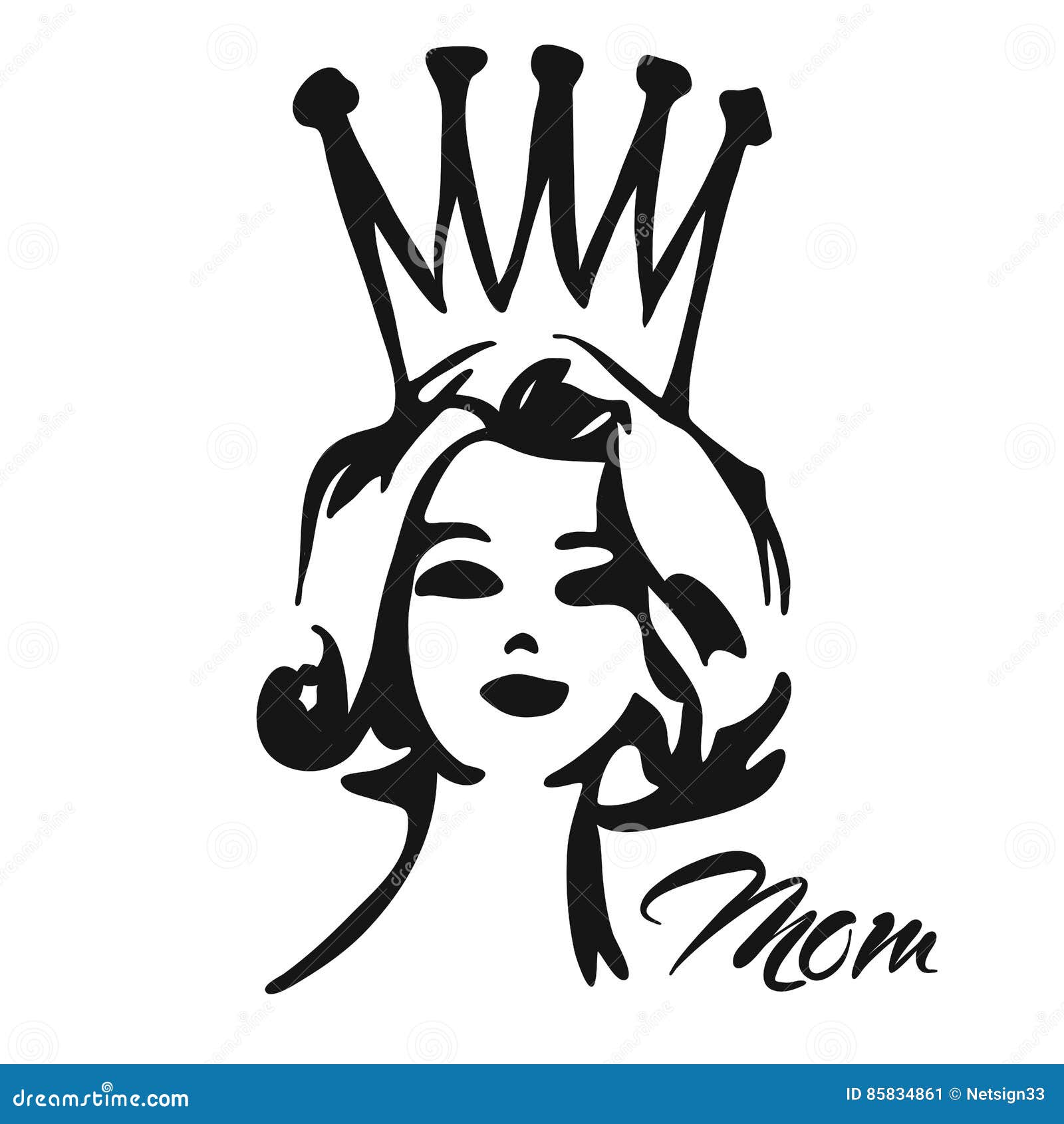 Young Beautiful Lady with Crown Stock Vector - Illustration of golden ...