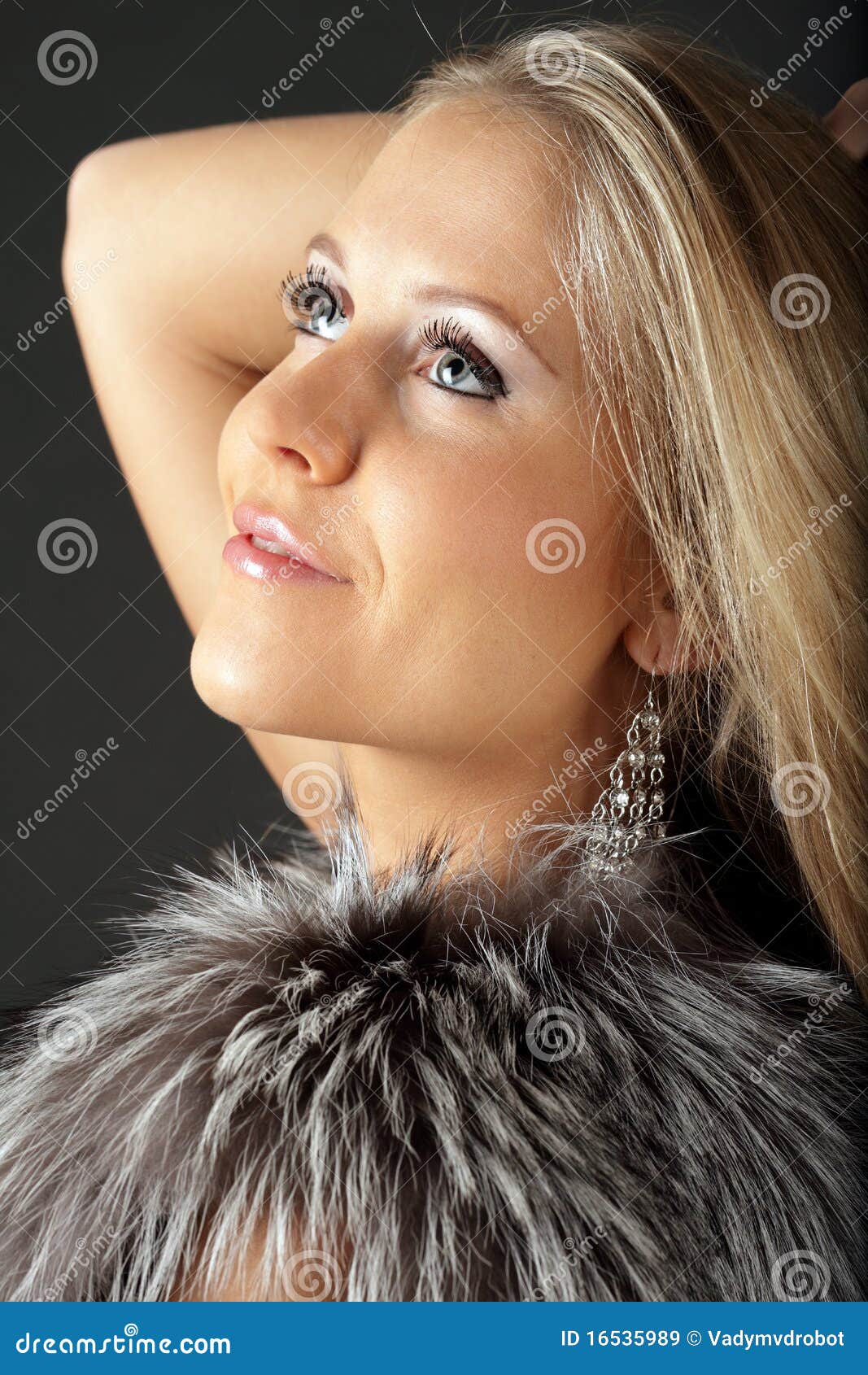 Young Beautiful Lady in Fur Clothing Stock Image - Image of beauty ...