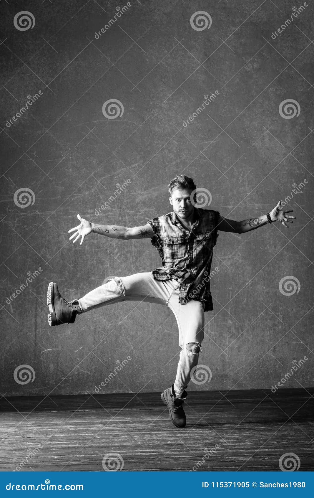 Young Beautiful Male Dancer Posing in Studio Stock Image - Image of ...