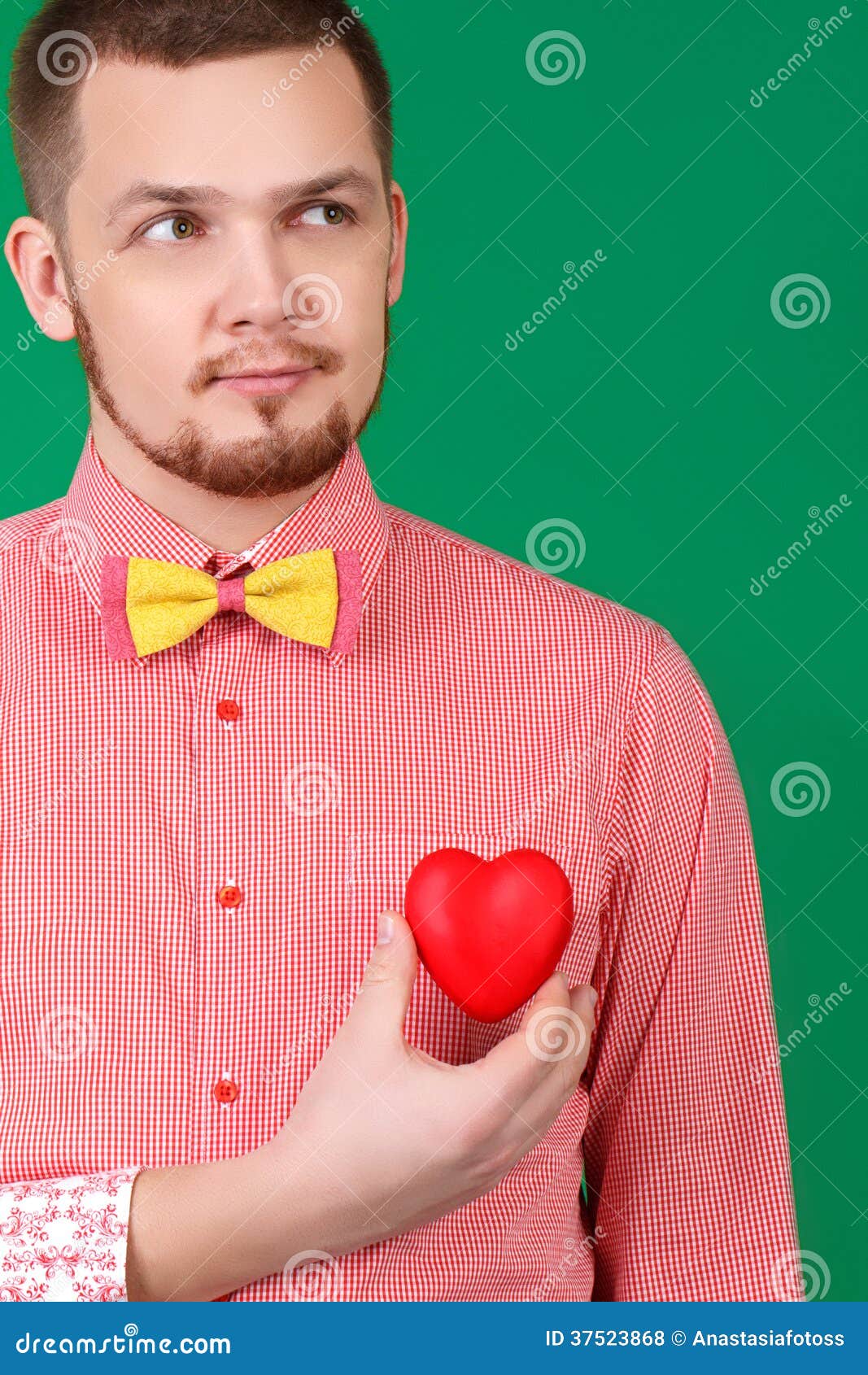 Young Beautiful Man with Heart Stock Photo - Image of cute, sensual ...
