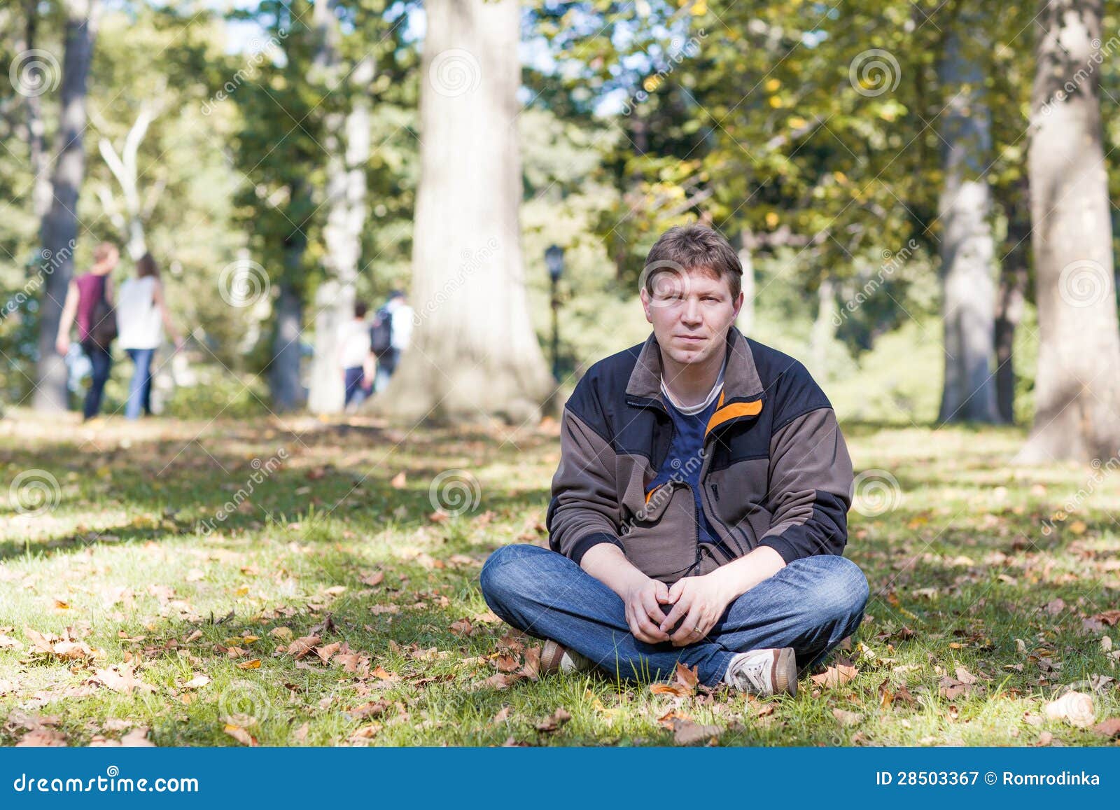 Young Beautiful Man in Spring Park Stock Image - Image of people, woman ...