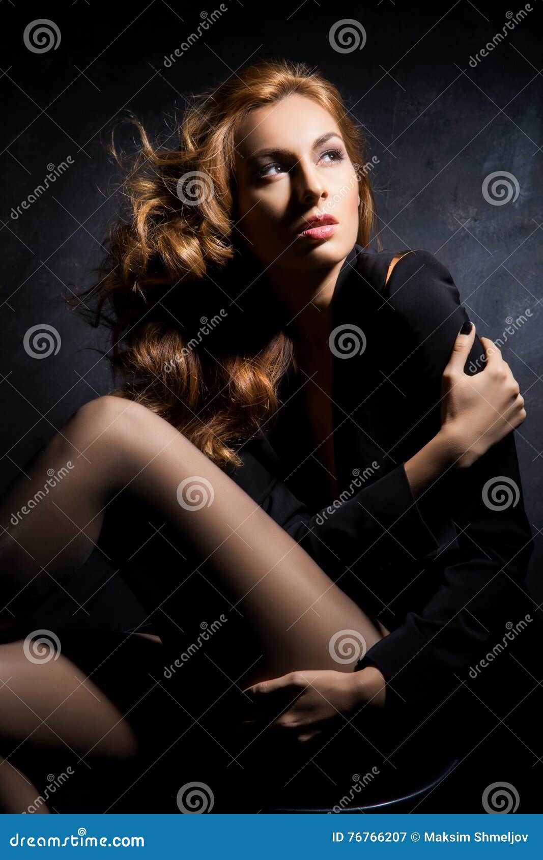 Young, Beautiful Model Posing in a Studio Stock Image - Image of light ...