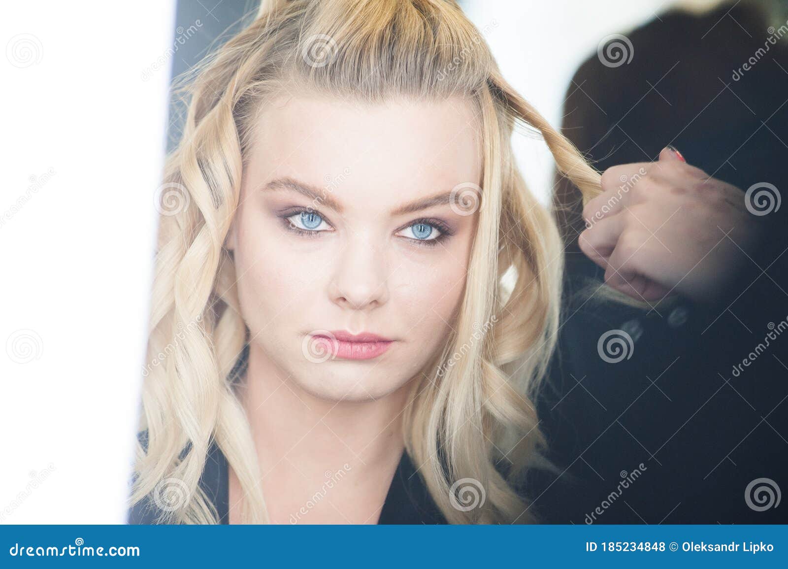 Young Beautiful Modern Woman Outdoors with Expressive Makeup Stock ...