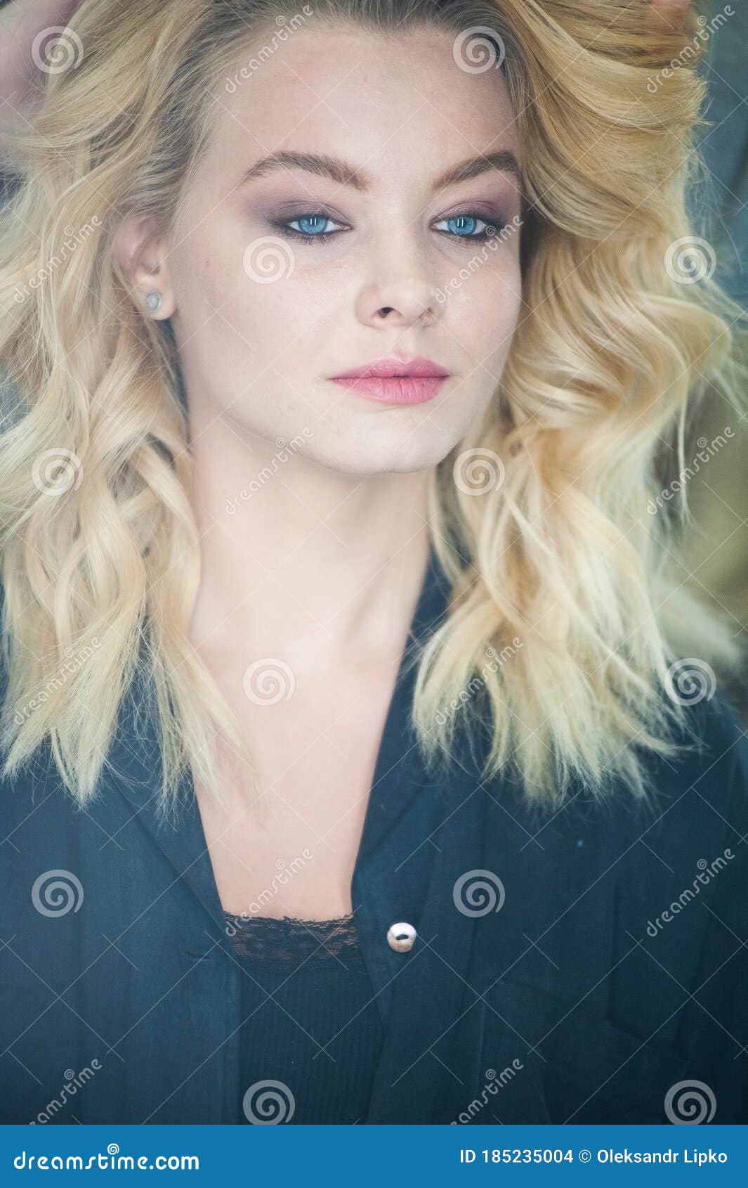 Young Beautiful Modern Woman Outdoors with Expressive Makeup Stock ...