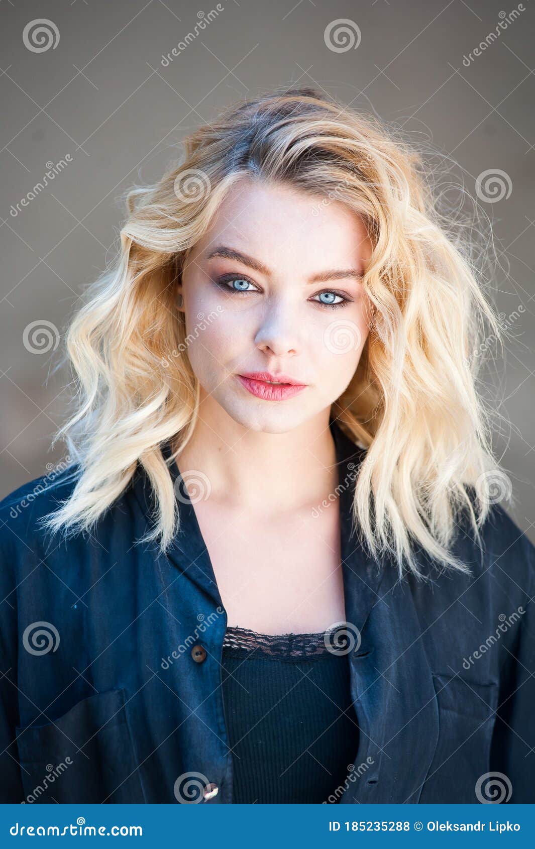 Young Beautiful Modern Woman Outdoors with Expressive Makeup Stock ...