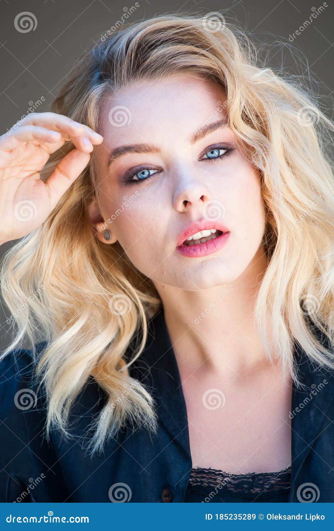 Young Beautiful Modern Woman Outdoors with Expressive Makeup Stock ...