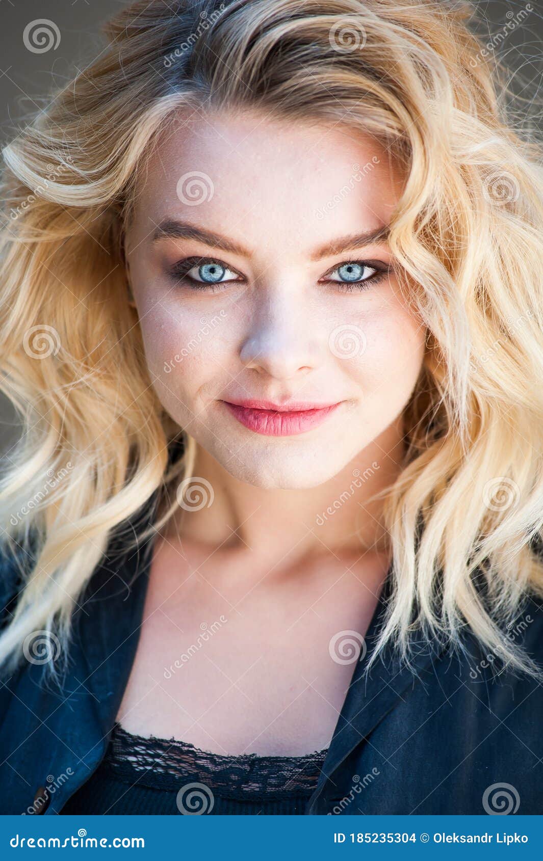 Young Beautiful Modern Woman Outdoors with Expressive Makeup Stock ...