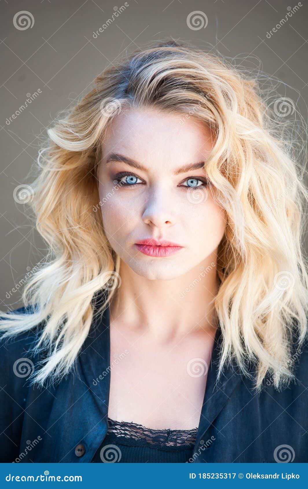 Young Beautiful Modern Woman Outdoors with Expressive Makeup Stock ...