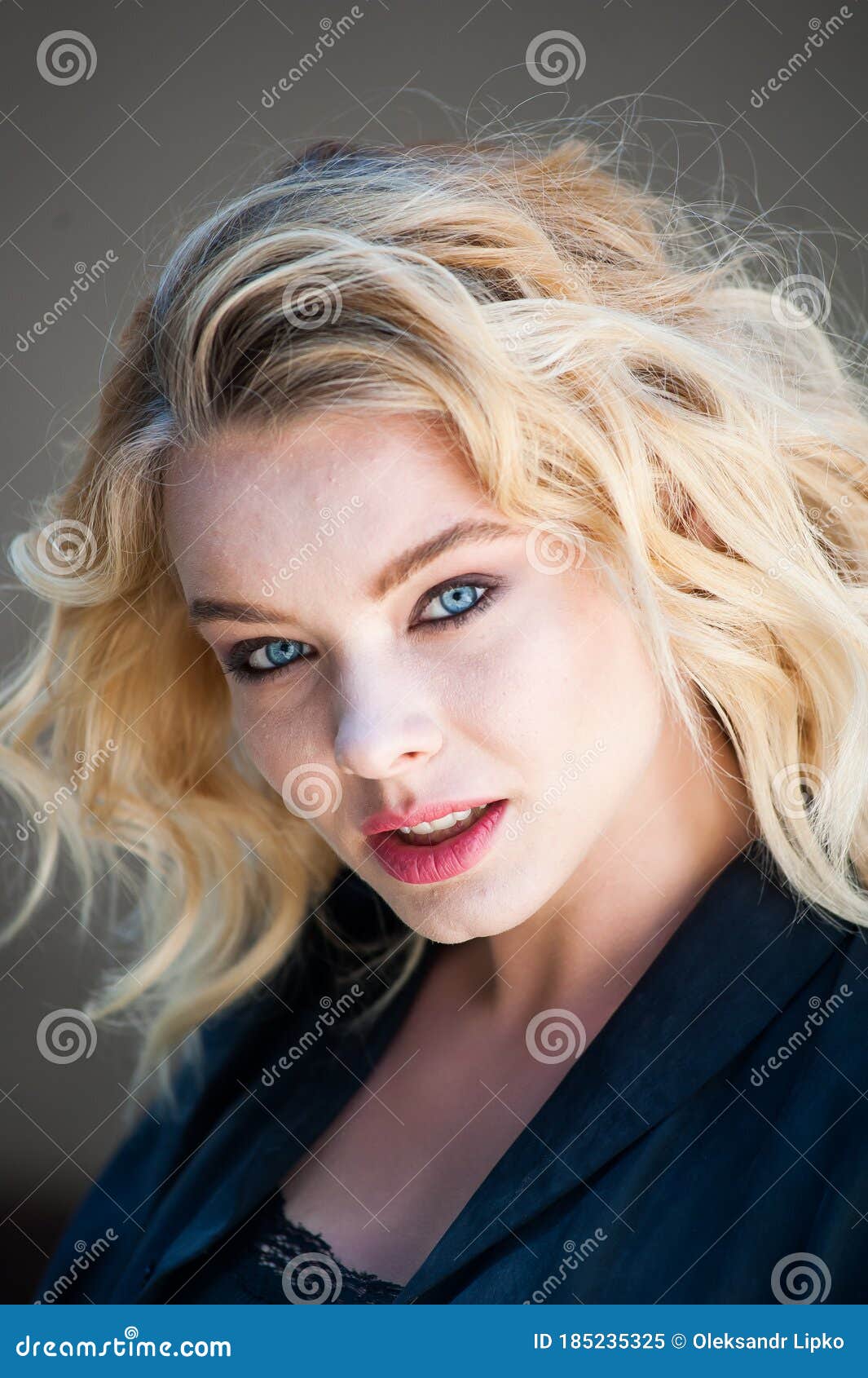 Young Beautiful Modern Woman Outdoors with Expressive Makeup Stock ...