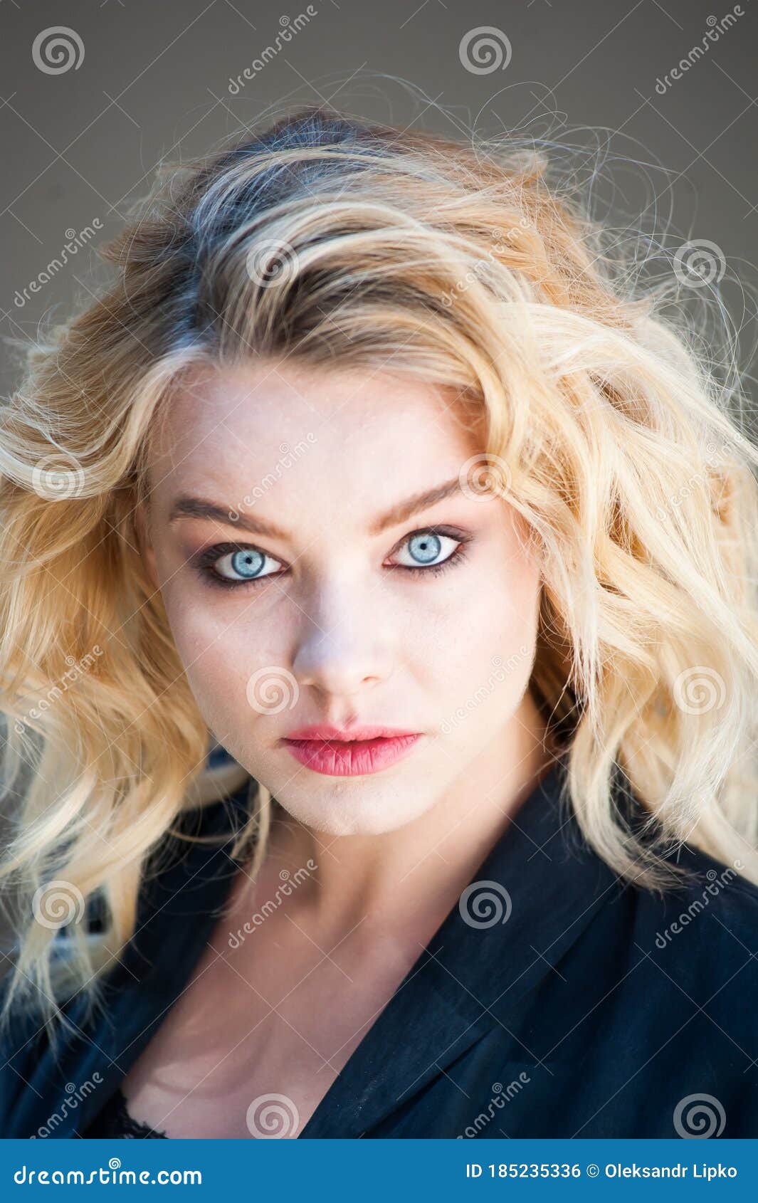 Young Beautiful Modern Woman Outdoors with Expressive Makeup Stock ...