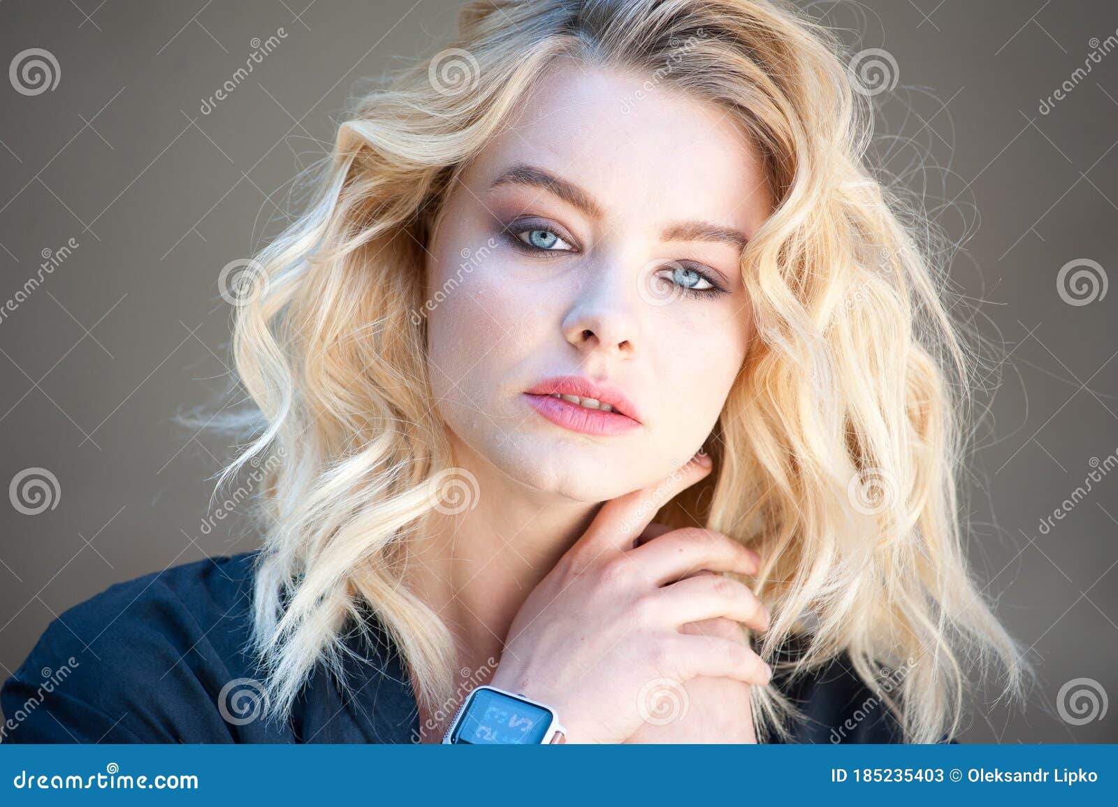 Young Beautiful Modern Woman Outdoors with Expressive Makeup Stock ...