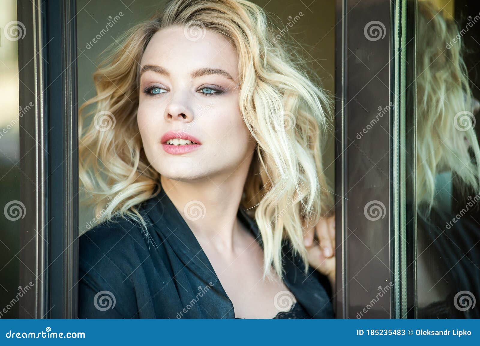 Young Beautiful Modern Woman Outdoors with Expressive Makeup Stock ...